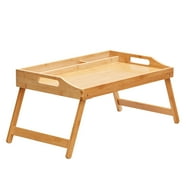 Foldable Bamboo Bed Tray Table: Portable Wood Breakfast Trays for Bed ...