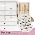 Jewelry Box for Women Wooden Jewelry Boxes 6-Layer Rustic Large Jewelry ...