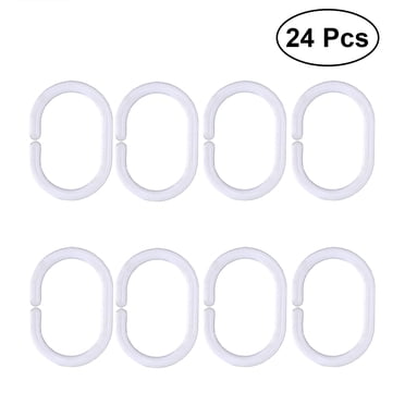 Set of 12 Clear Hang Ease "C" Type Plastic Shower Curtain Hooks ...