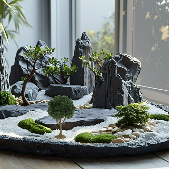 Colcolo Rockery Train Cave Tunnel Model for Home Miniature Garden Decor ...