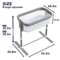 RONBEI Portable Baby Bassinet Bedside Sleeper, Adjustable Crib for ...