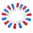 200pcs 16-14 AWG Red Blue Wire Connector Insulated Fork Terminal #4 ...