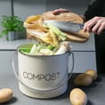 Navaris Compost Bin for Kitchen Counter - 1.3 Gallon (5L) Metal ...
