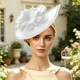 Alkepwun Women's Fascinator Hat with Flower Mesh Cocktail Evening Party ...