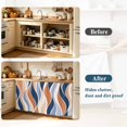 Abstract Stripes Cabinet Curtains for Kitchen 10"W x 11"L, Geometric ...