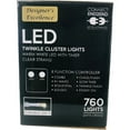 LED White Twinkle Cluster Christmas Lights 24.9Ft w/ Clear Strand Wire ...
