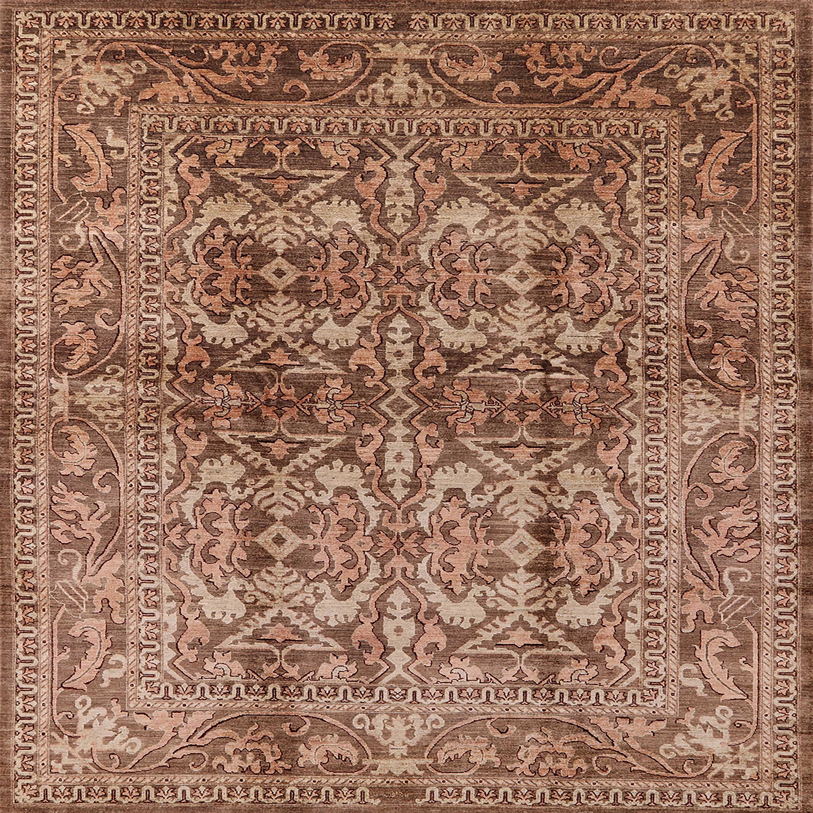 Ahgly Company Indoor Square Mid-Century Modern Dark Sienna Brown ...