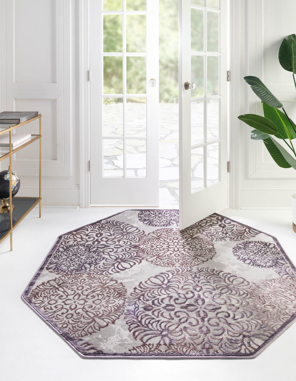 Rugs.com Derbyshire Collection Rug – 5 Ft Octagon Violet Medium Rug ...