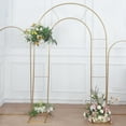 BalsaCircle Gold 8ft Wedding Background Metal Floral Display Stand ...