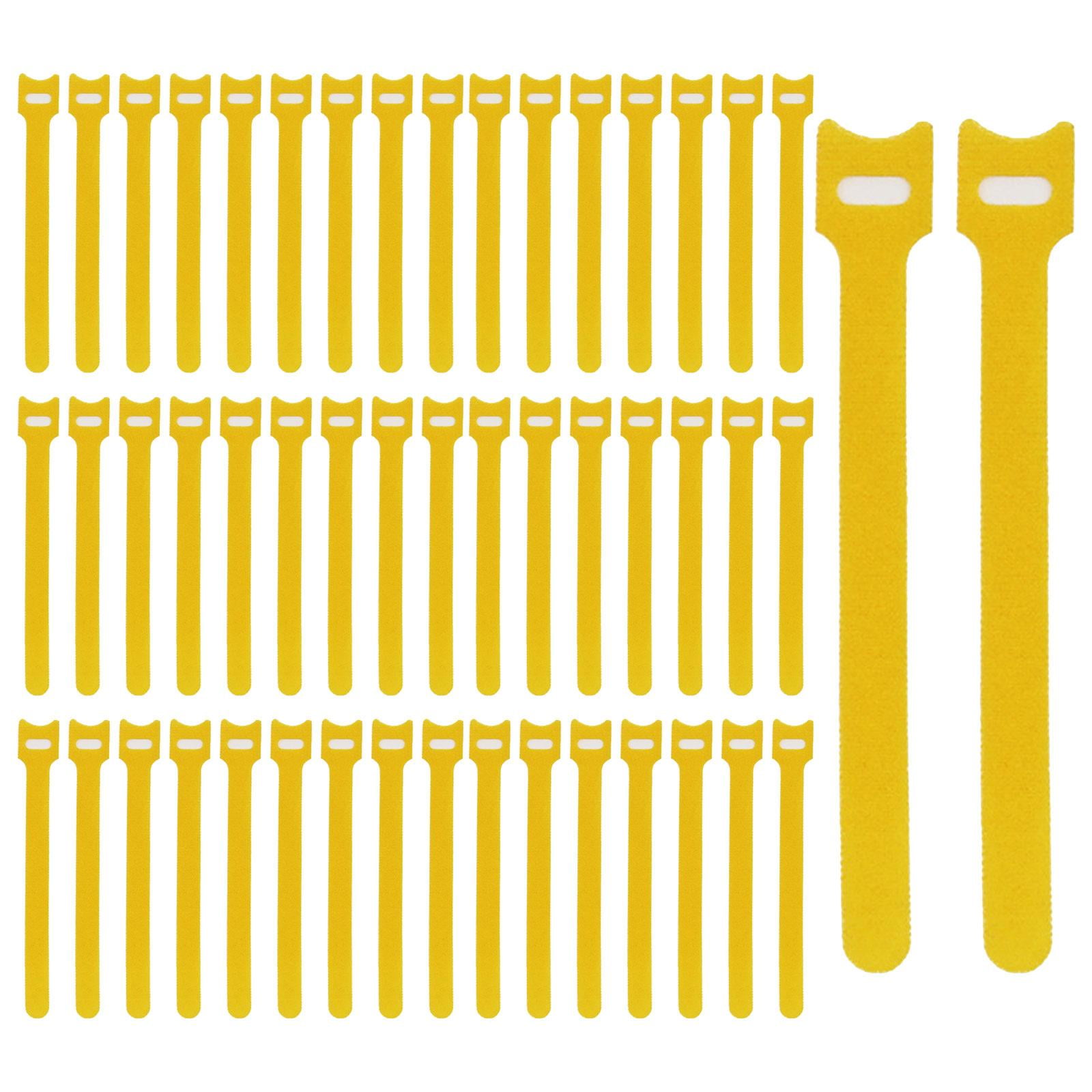 50x Releasable Cable Ties Fastening Hook and Loop Wire Organizer Wrap ...