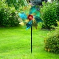 CDJLY Reflective Flower Pinwheels Wind Spinners Ornament Patio Lawn ...