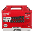 Milwaukee 14pc SHOCKWAVE Impact Duty 1/2" Drive Metric Standard 6pt ...