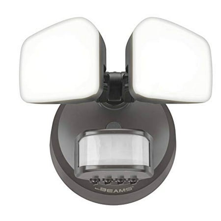 Mr. Beams Wired Pro 2-Head Outdoor Motion Sensing LED Security Light, 2700 Lumens, Bronze ...