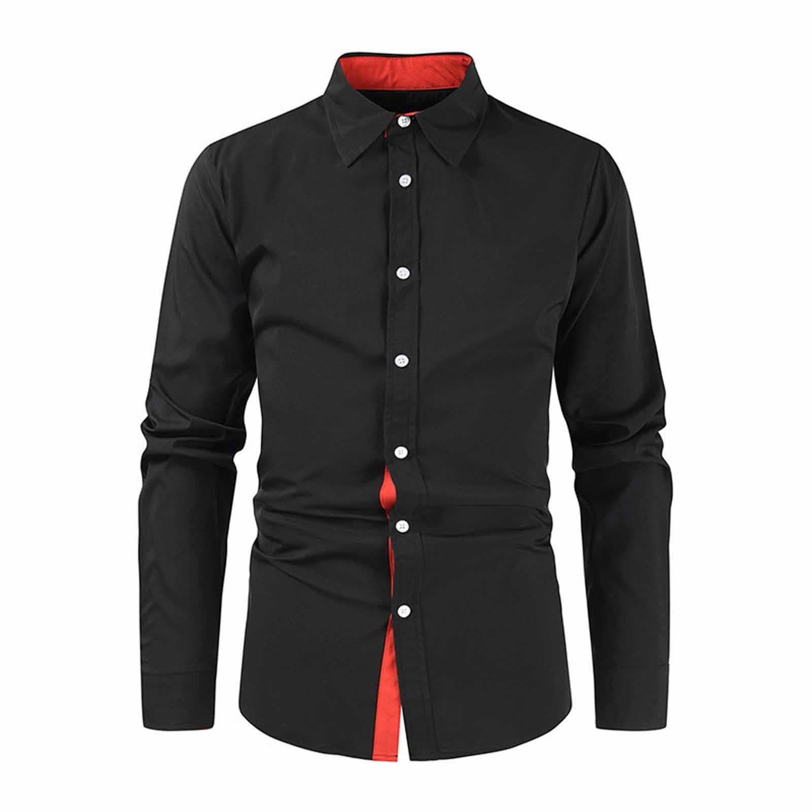 Click here for Aqestyerly Mens Color Block Casual Shirt Long Slee... prices