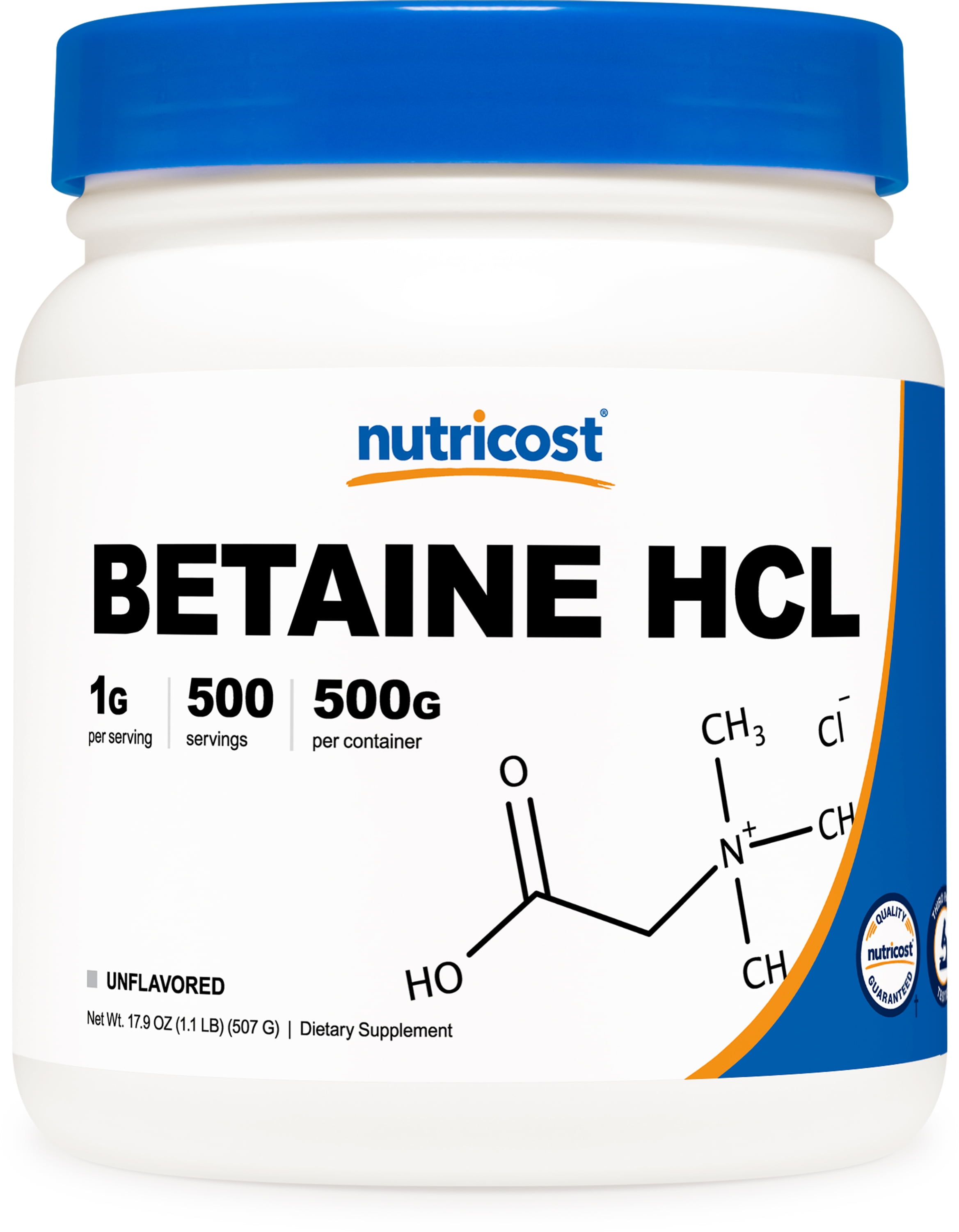 Nutricost Betaine HCL Powder 500 Grams - Gluten Free & Non-GMO ...