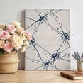 Abstract Geometric Canvas Wall Art for Living Room, Navy Blue Splatter ...