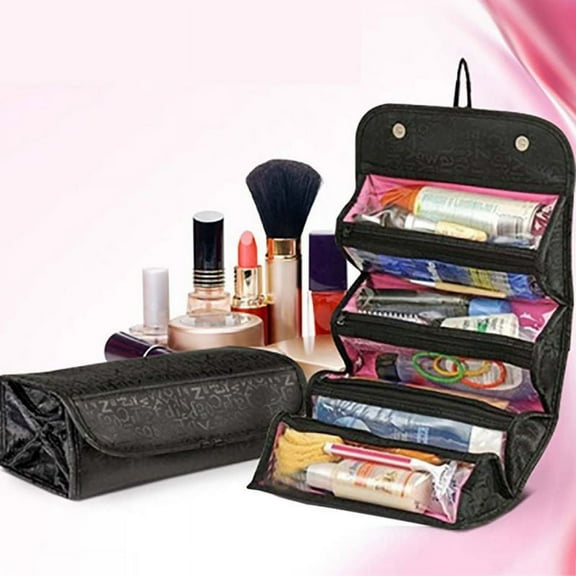 Travel Roll-up Cosmetics Makeup Beauty Case Organizer Pouch Hanging ...