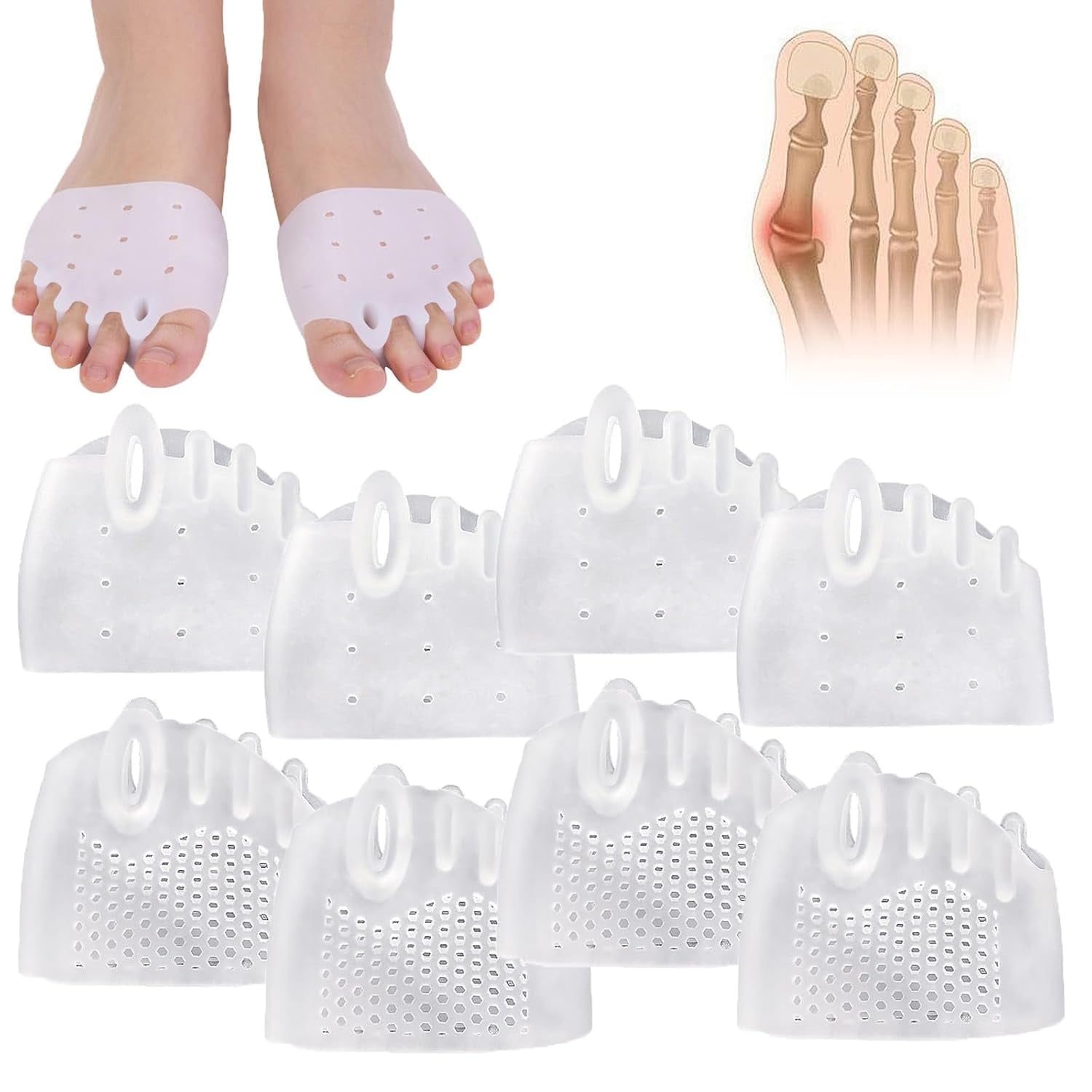 Click here for Isasaka 4 Pairs Silicone Toe Separators  Bunion Co... prices