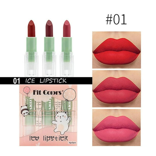 Juego de pintalabios Ice de tres pintalabios mate mate fácil de colorear Fff | Bodega Aurrera en ...