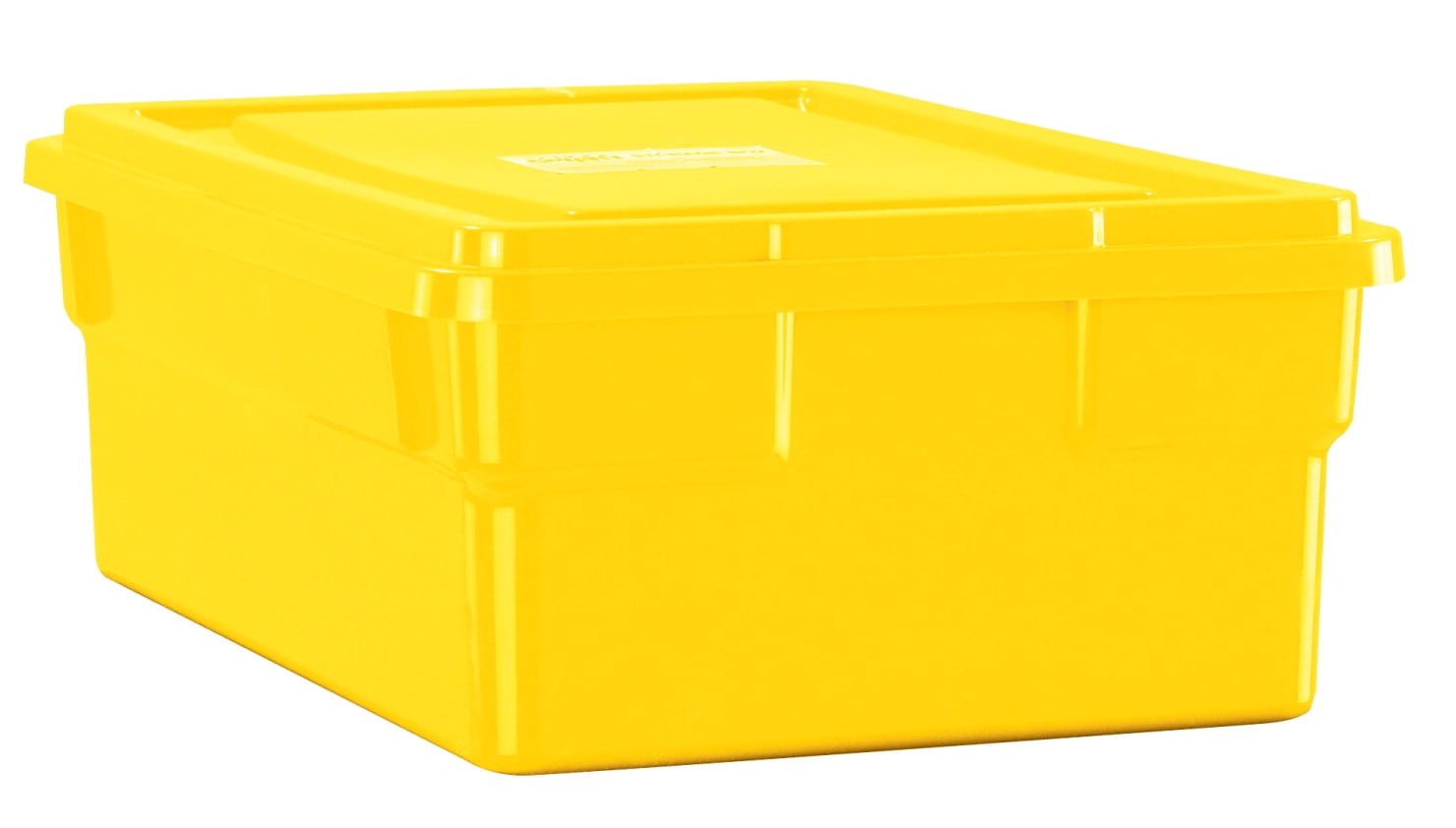 School Smart Storage Box with Lid, 11 x 6 x 16 Inches, Plastic, Yellow ...