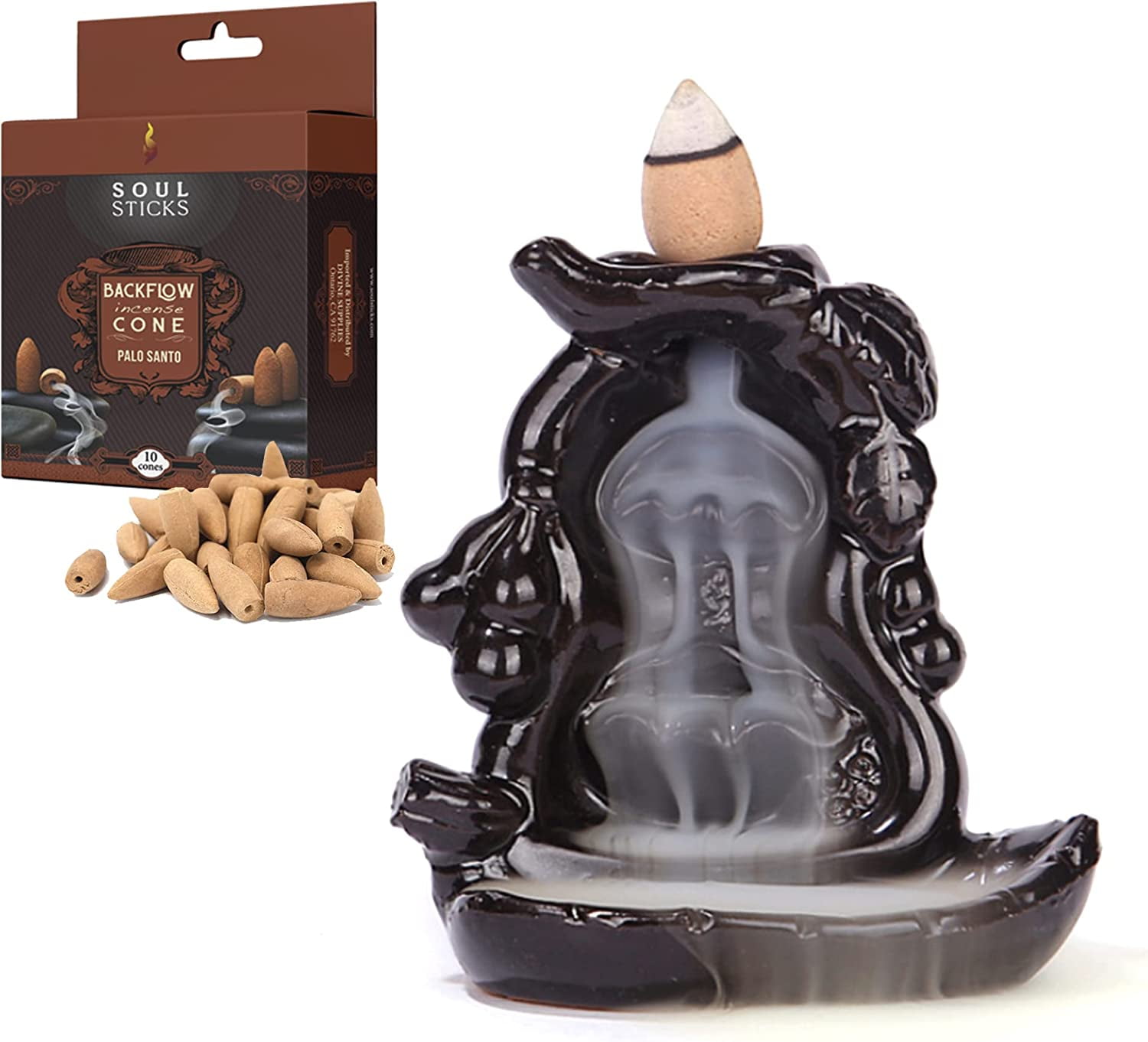 Soul Sticks River Bend Backflow Cone Burner and Palo Santo Back flow ...