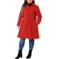 Agnes Orinda Women's Plus Size Winter Coats Single Breasted Jackets ...
