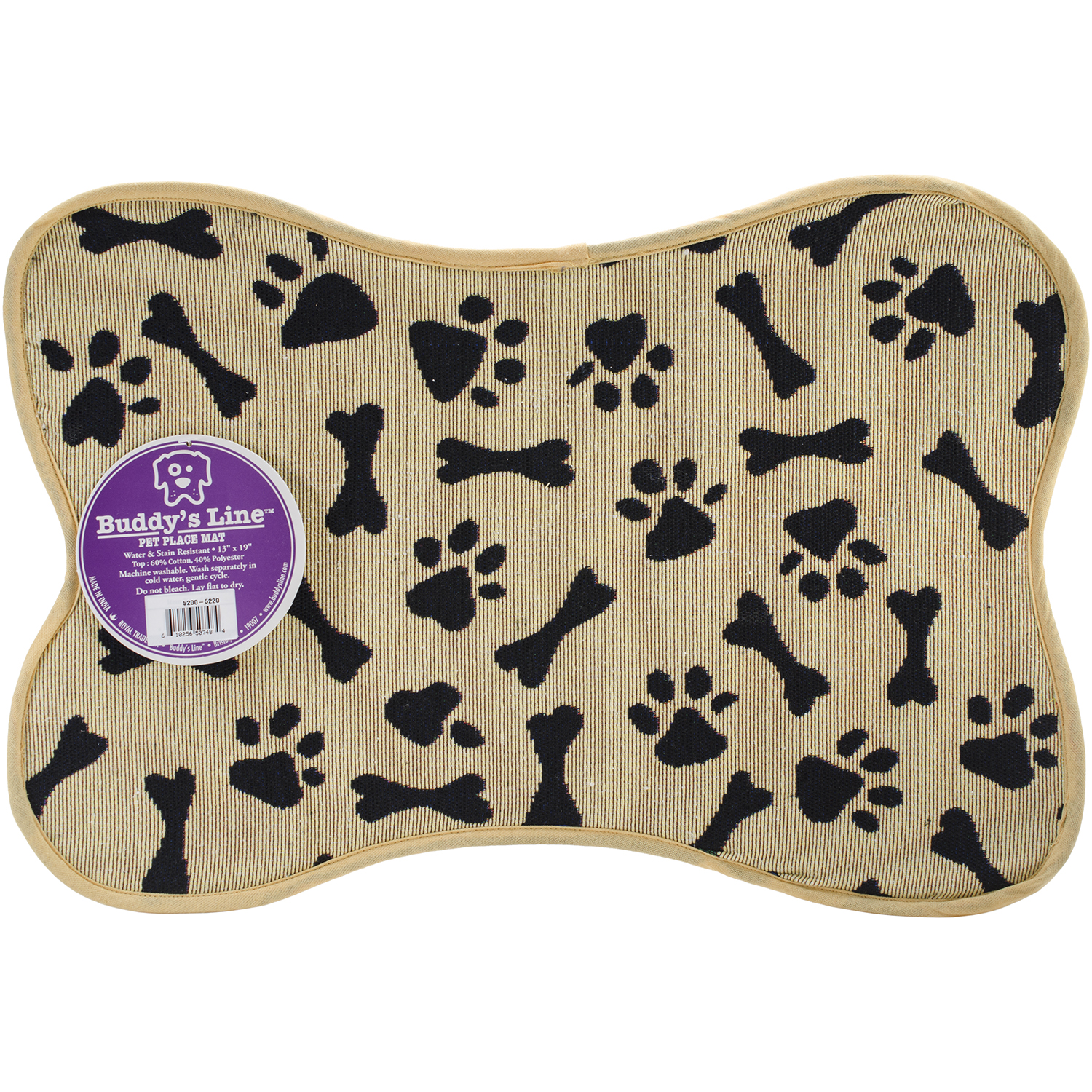 Signature Placemats 13 X19 Bone Shape Bone Paws Walmart signature-placemats-13-x19-bone-shape-bone-paws-walmart
