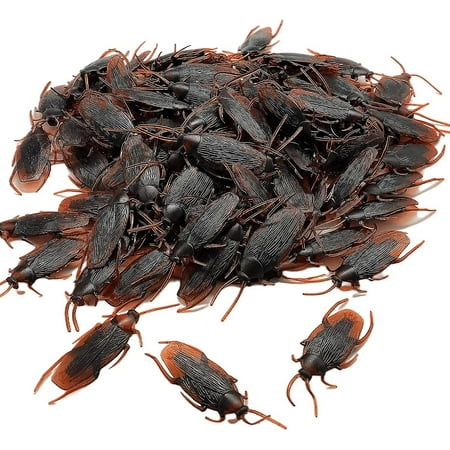 100 Pcs Plastic Fake Roaches,prank Fake Cockroaches Scary Insects ...