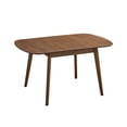 ACTU 5pcs Extendable Solid Wood Dining Table Set, Walnut Color ...