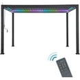 Mirador 10'x 13' 111S Aluminum Pergola w/ LED Strip Lights& Adjustable ...