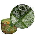 Indian Pouf Footstool Ethnic Embroidered Pouf Cover, Indian Cotton ...