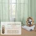36 Inch Length Linen Curtains for Small Windows, Semi Sheer Light ...