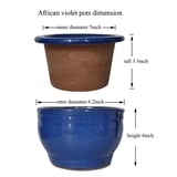 Dphagesy African Violet pots 6 in Round Blue Ceramic Violet Pot with ...
