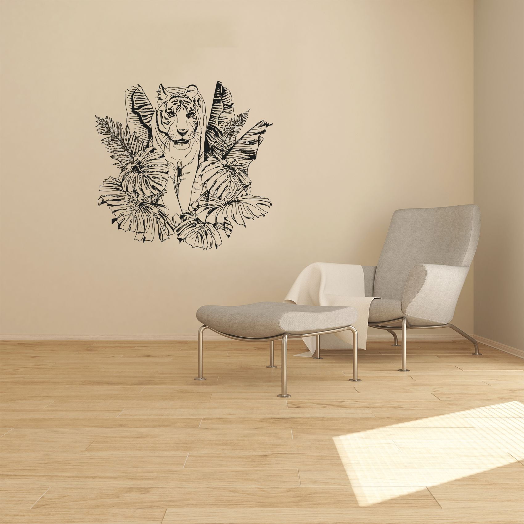Tiger Tigers Leaves Jungle Animal Animals Wild Life Wall Sticker Art ...
