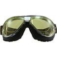 Nannini TT Hand-Sewn 4V Brown Leather Goggles Chrome Frames Yellow Anti ...