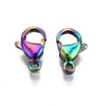 50pcs Ion Plating(IP) 304 Stainless Steel Lobster Claw Clasps Rainbow ...