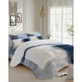 4 Piece Duvet Cover Set Twin, Blue Gradient Color Block Soft Breathable ...