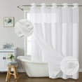 Double Layer Shower Curtain, Reversible Design, Heavy Duty Polyester ...