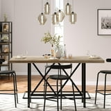 Tribesigns Dining Table for 6 People, Industrial Rectangular Kitchen ...