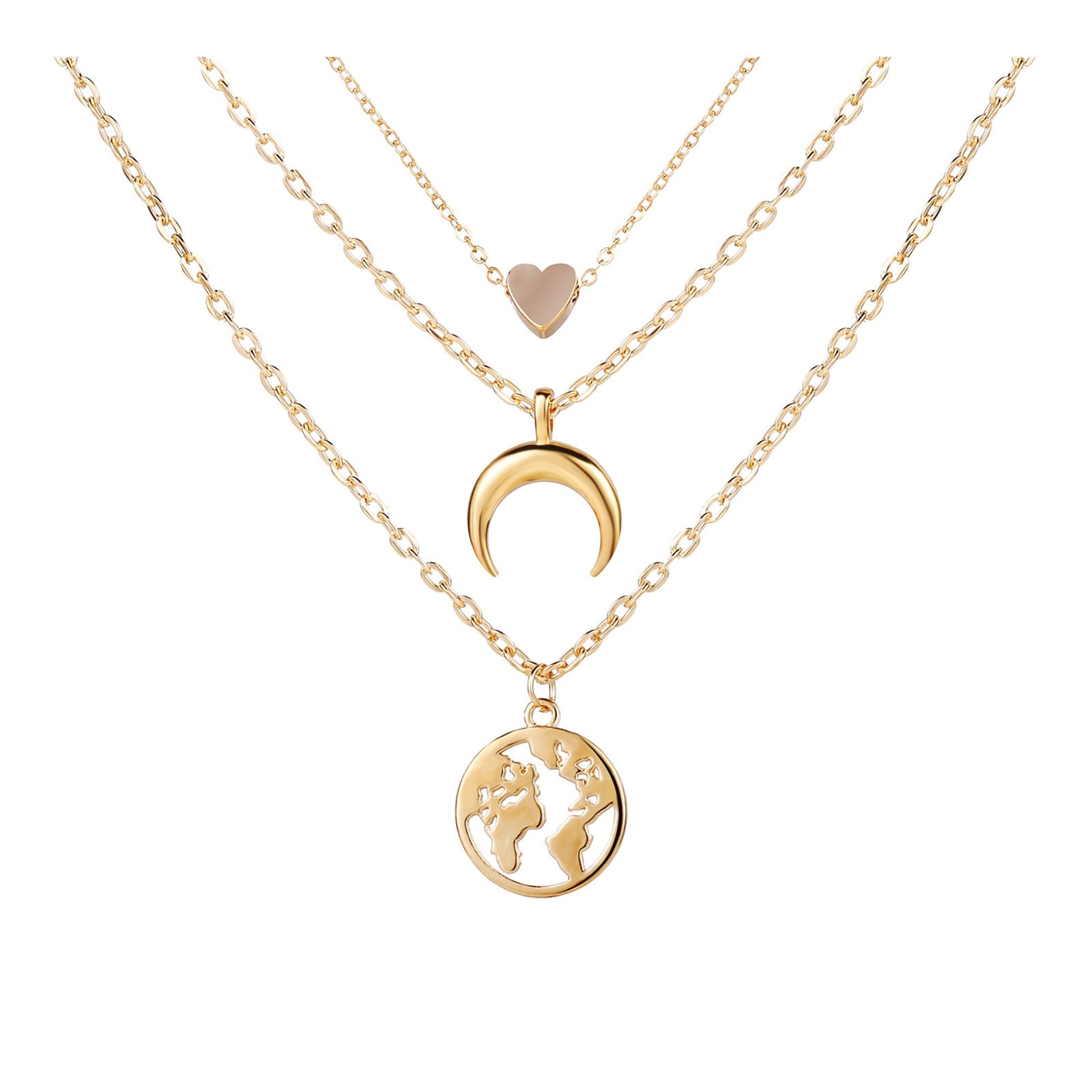 Click here for Riforla Gold Layered Pendant Long Necklace 3 Layer... prices