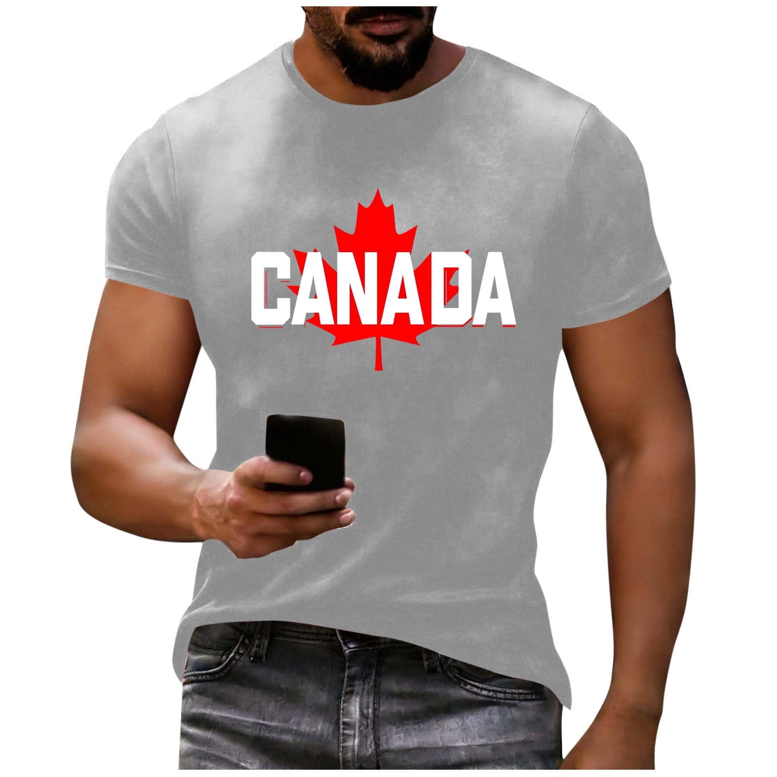 Click here for Amzcrzy Canada Maple Leaf T Shirts For Man Casual... prices