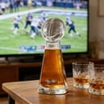 10.1Oz Whiskey Decanter With Football Shaped Top Glass Sports Themed ...