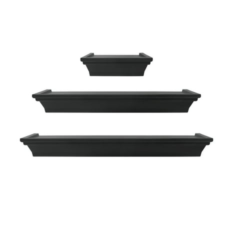 Mainstays 3PC Plastic Floating Shelves, Black – BrickSeek