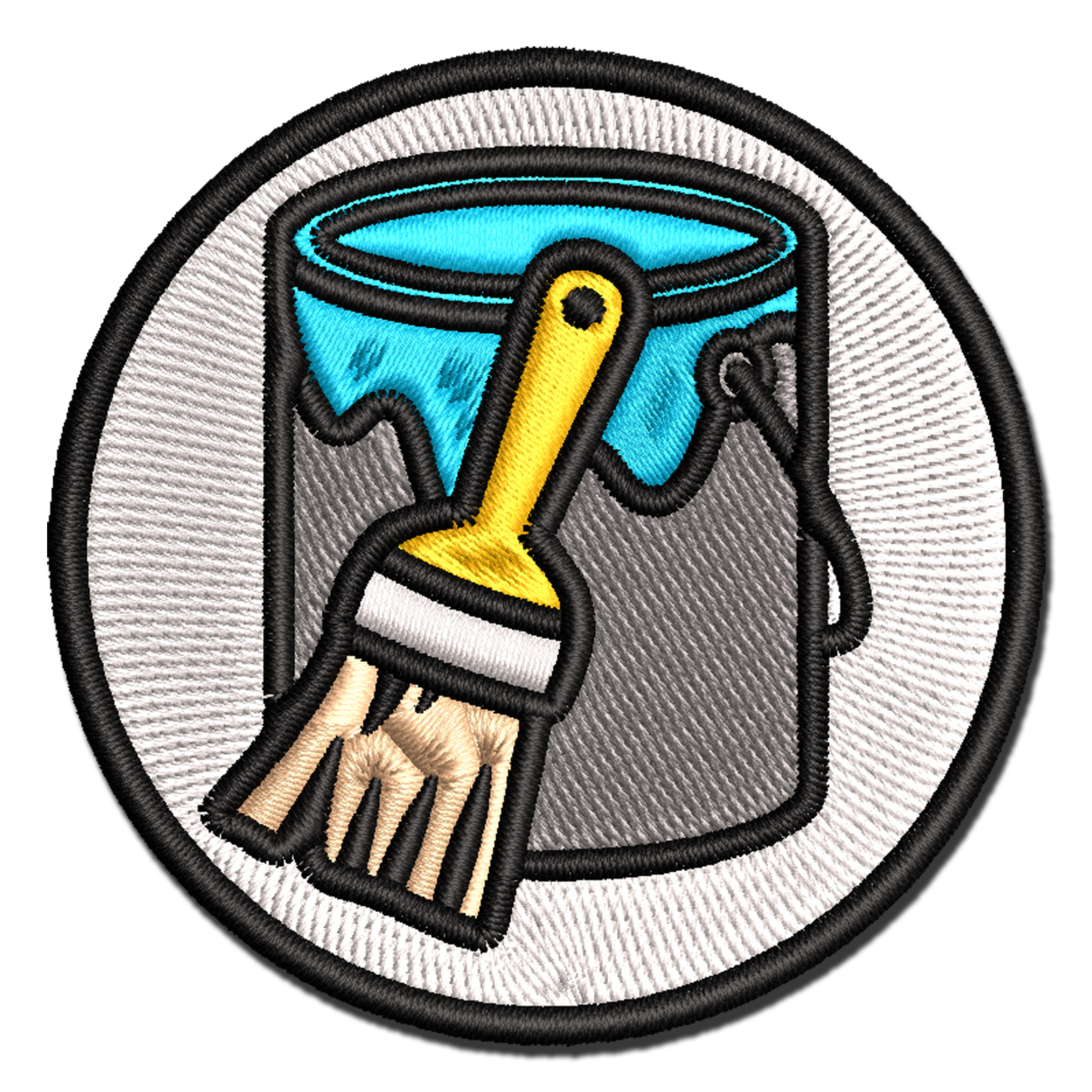 Paint Can with Brush Applique Multi-Color Embroidered Iron-On Patch - 2 ...