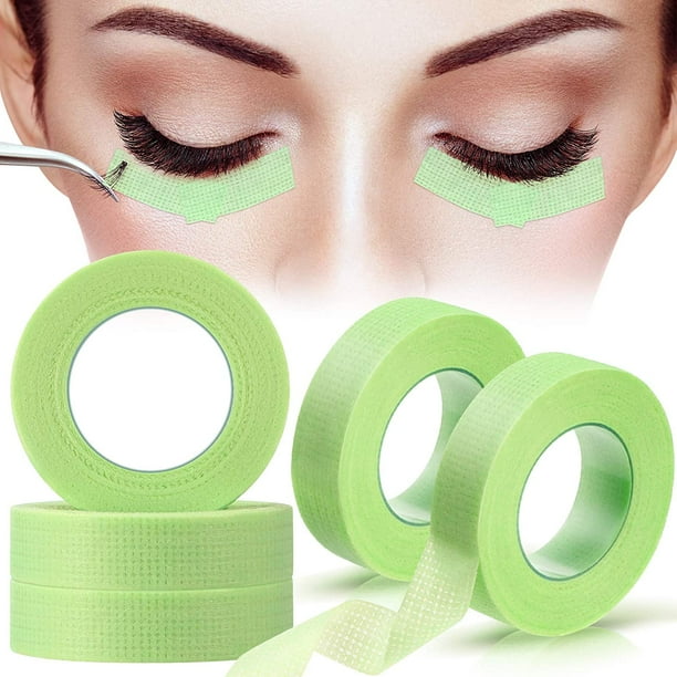 Eyelash Extension Tape(Green,1.2cm x 9 Meters),5 Rolls Eyelash Tape Medical Micropore Tissue ...