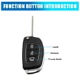 Unique Bargains 3 Buttons Flip Folding Uncut Key Shell Remote Control ...