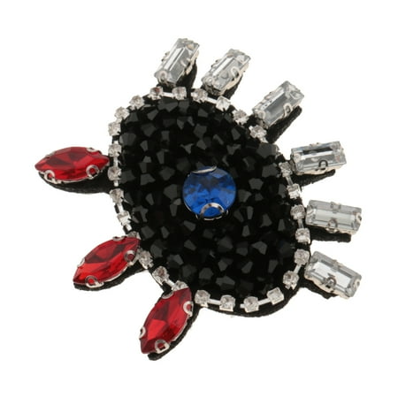 Eye Shape Rhinestone Beaded Patch Embroidery Sew on Appliques Garment ...