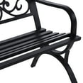 Summit Living Black Steel Durable Outdoor Garden Bench, Cast Iron Frame ...