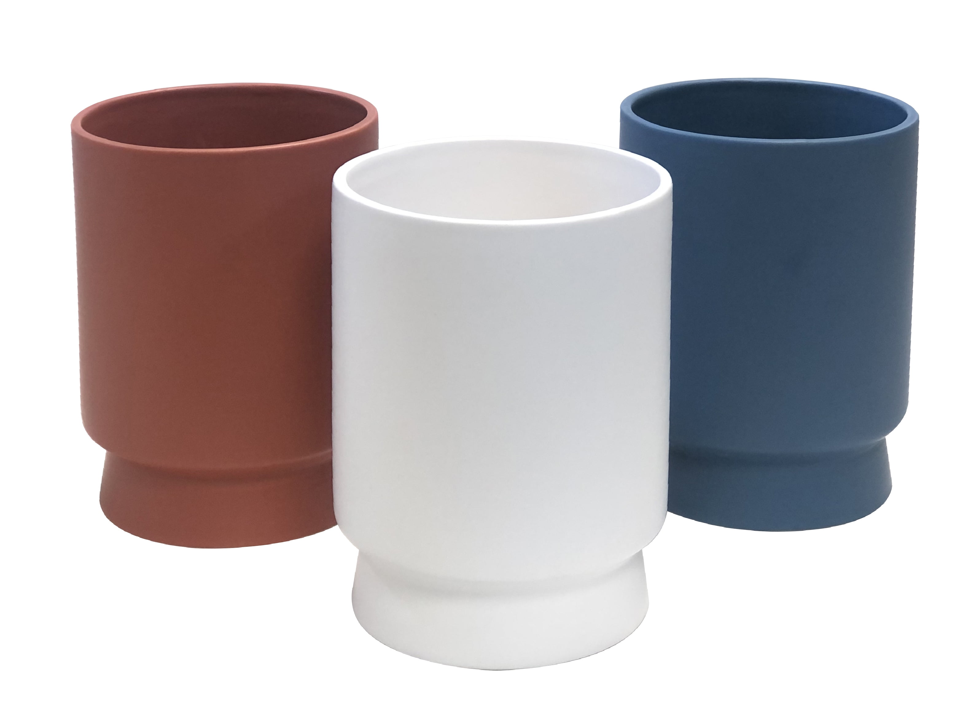 Mainstays 5" x 5" x 7" Round Multi-color Clay Plant Pot (3 Pack ...