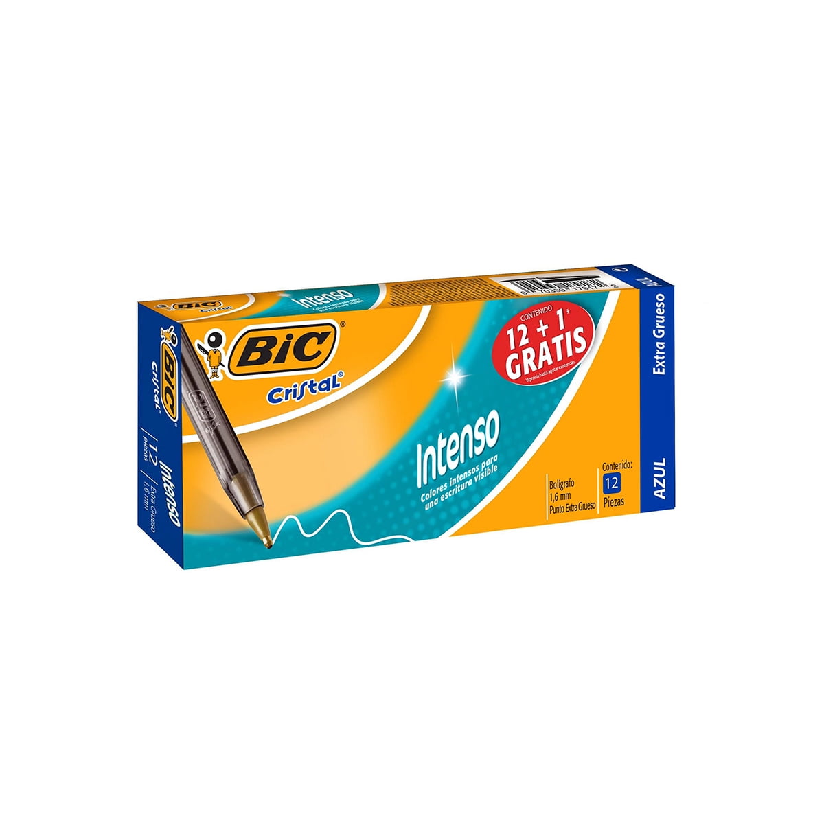 Bolígrafo BIC Cristal Extra Grueso Tinta Azul 12 Piezas Bic | Bodega ...
